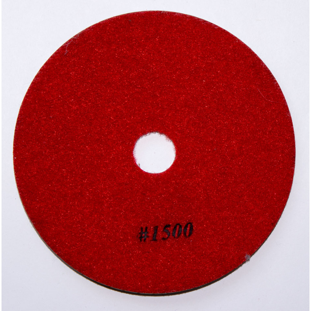5" Diamond Polishing Pad, 1500 Grit, Extra Fine, Red